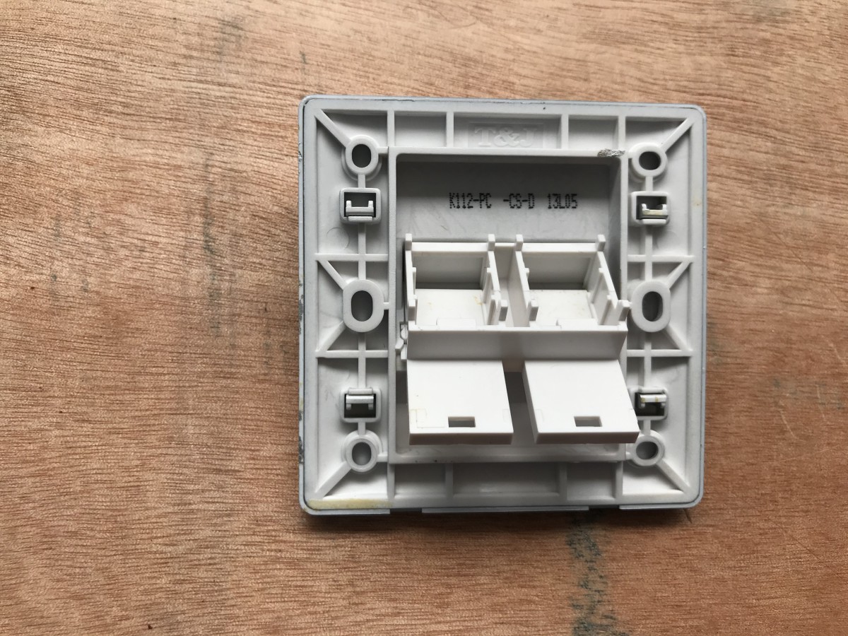 T&J 2G cat5E Switch Socket-Gross Silver