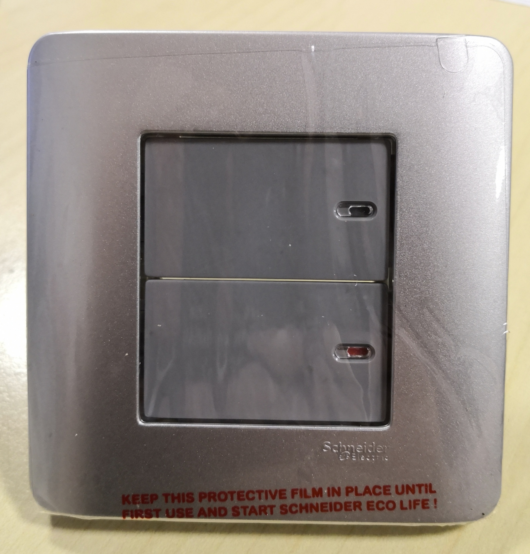 Schneider Zencelo 2G1W Switch -Silver Satin (E8432_1_SA_G2)